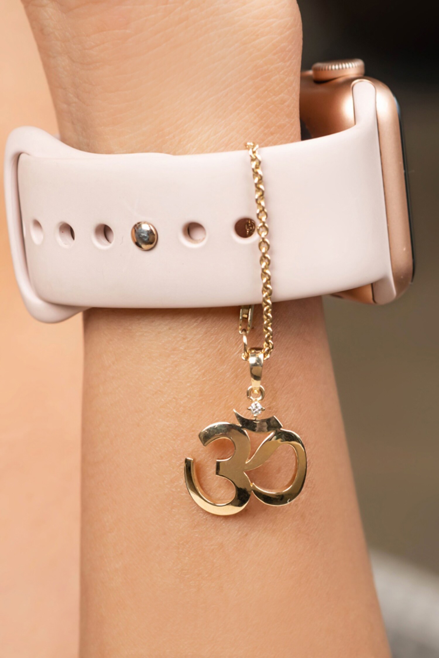 Buy Yellow Full Cut Diamond 14kt Gold Om Chain Watch Charm by KAJ Fine ...