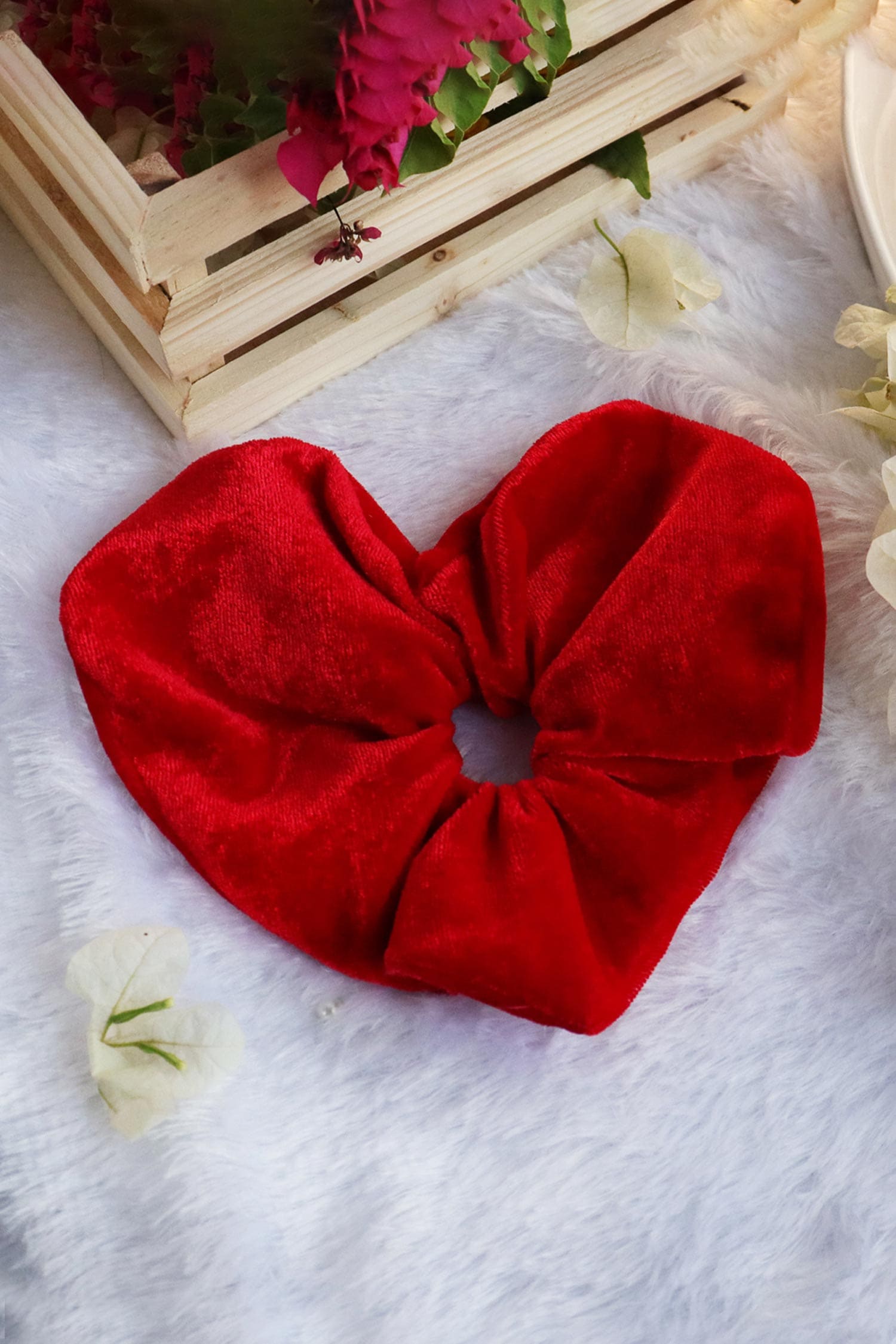 Buy Red Big Heart Oversized Scrunchie by Soho Boho Studio by Aarti ...