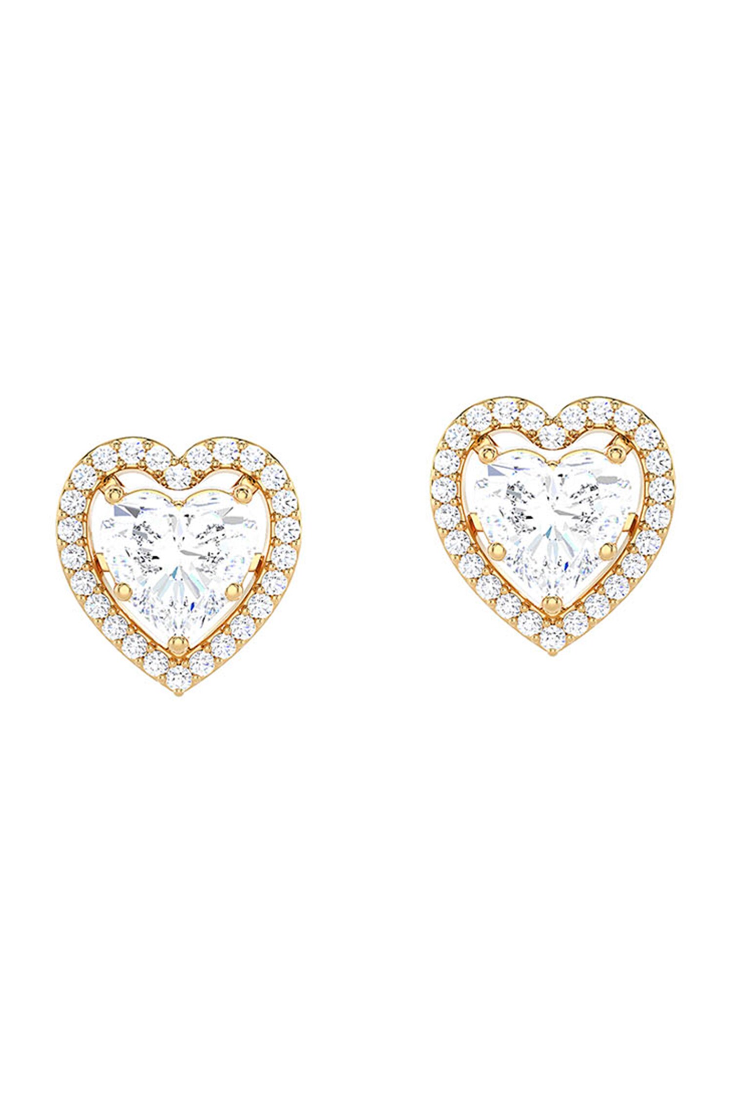 Buy Gold Plated Solitaire Stone Love Glow Studs by joules by radhika ...