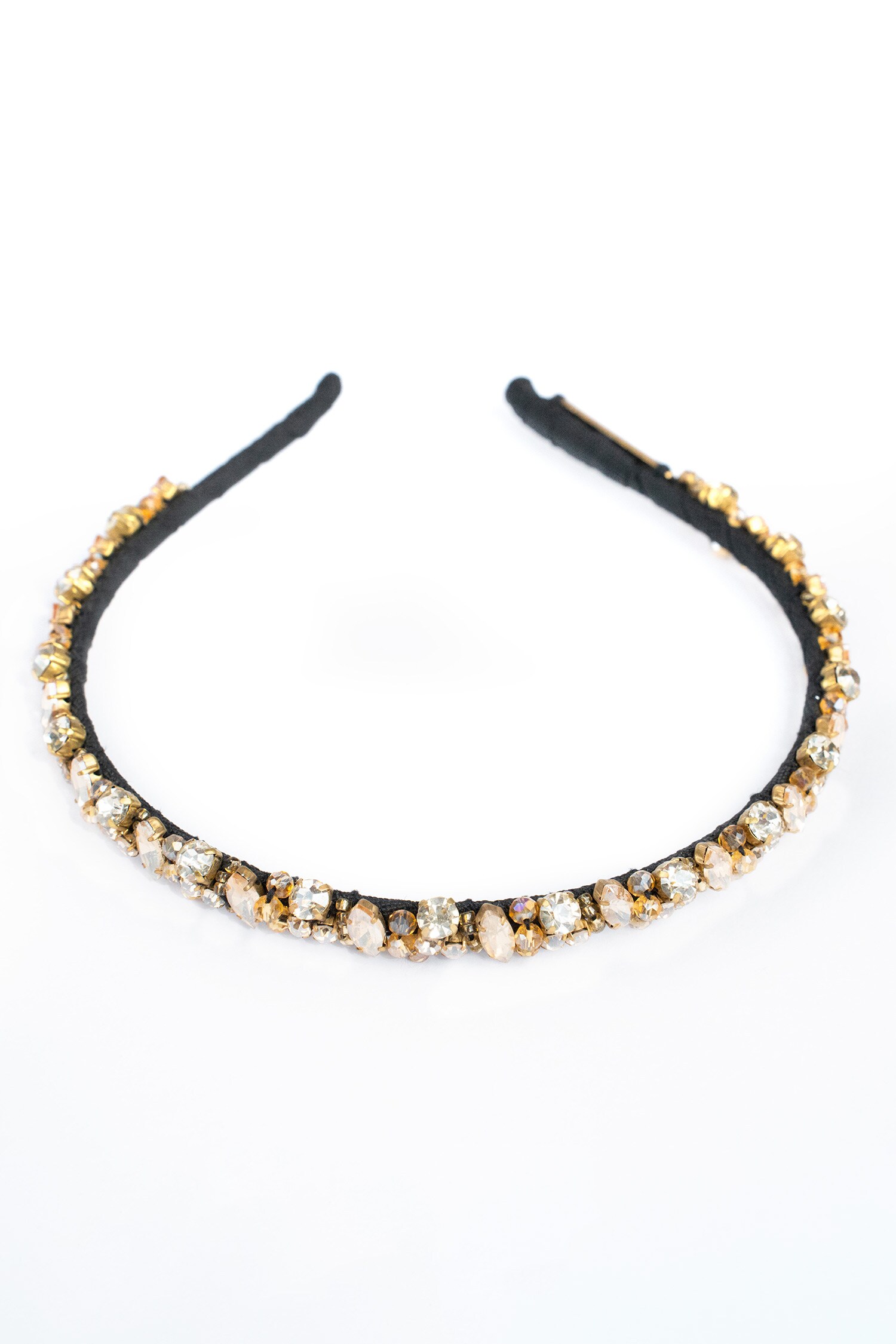 Buy Gold Embellished Queen Crystal Hair Band by Born Flash Online at Aza Fashions.