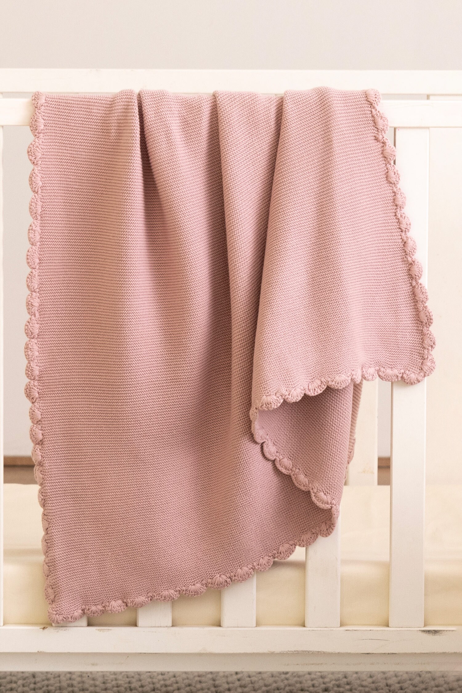 Buy Purple 100% Soft Cotton Knitted Snug Baby Blanket And Rabbit Toy ...