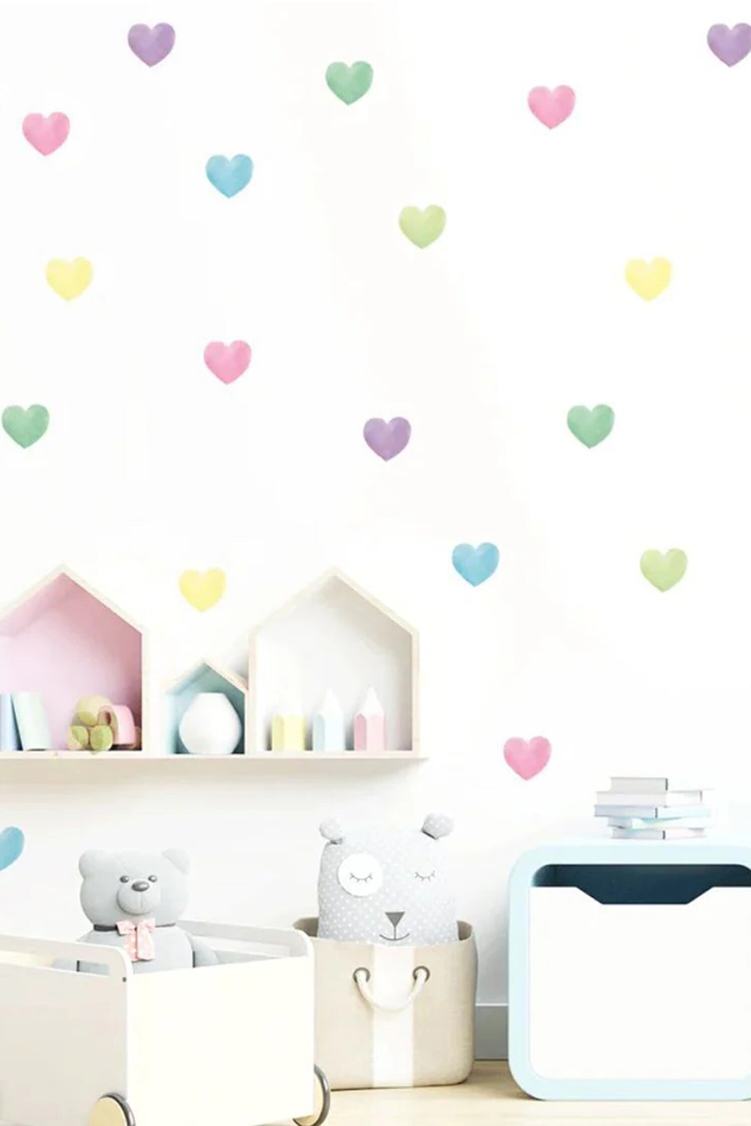 Buy Multi Color Vinyl Sticker Print Lovely Hearts Wall 120 Pcs Set by ...
