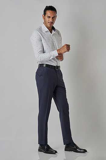 Buy White Poly Silk Print Bower Shirt For Men by Bubber Couture Online ...