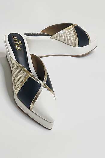 Buy White Madison Mule Wedges by THE ALTER Online at Aza Fashions.