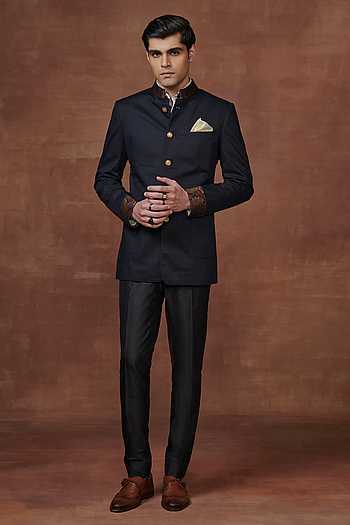 Buy Blue Suiting Plain Regal Noir The Epitome Of Bespoke Elegance ...