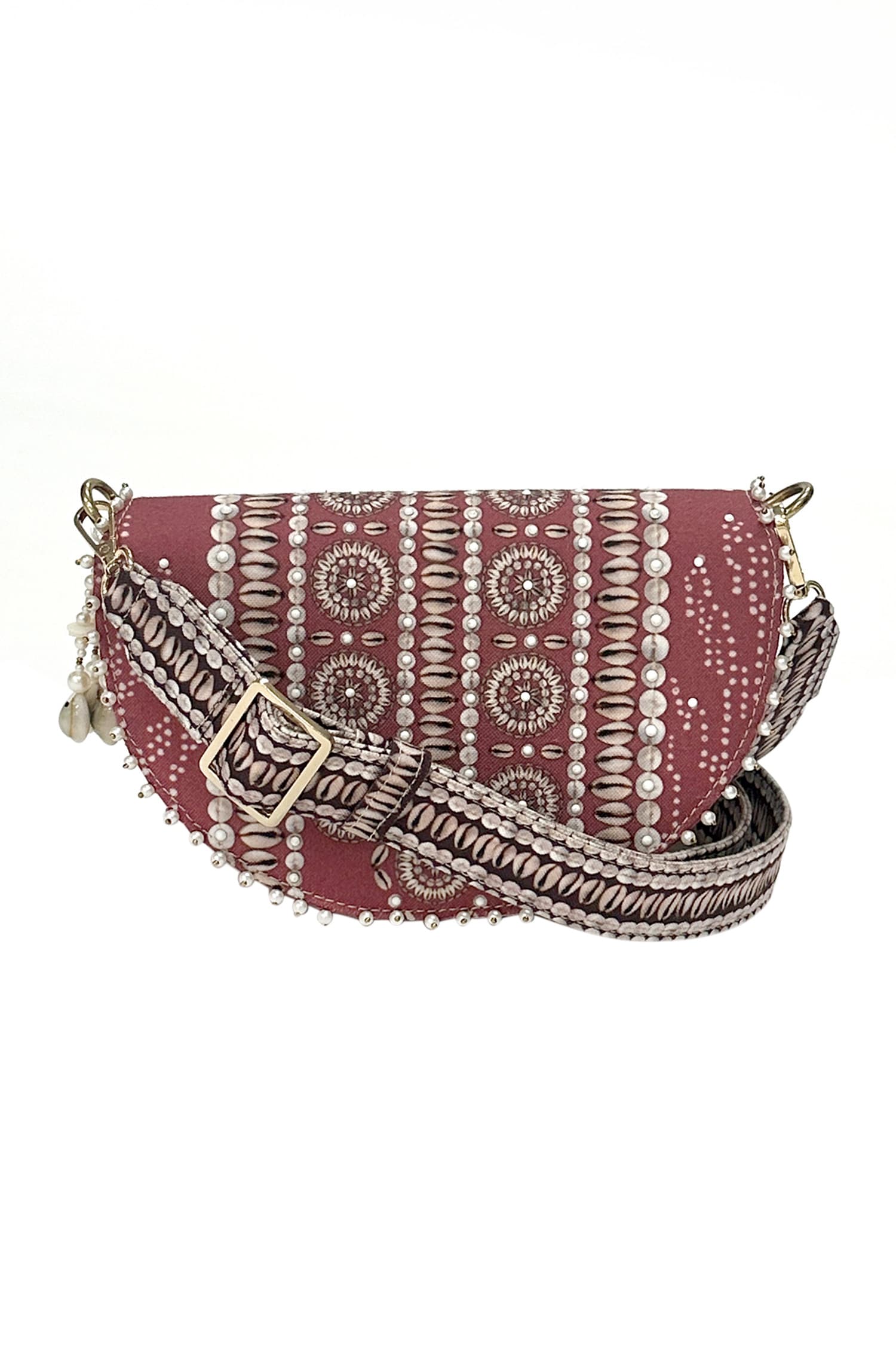 Buy Pink Freya Bandhani Pattern Sling Bag by The Garnish Company Online ...