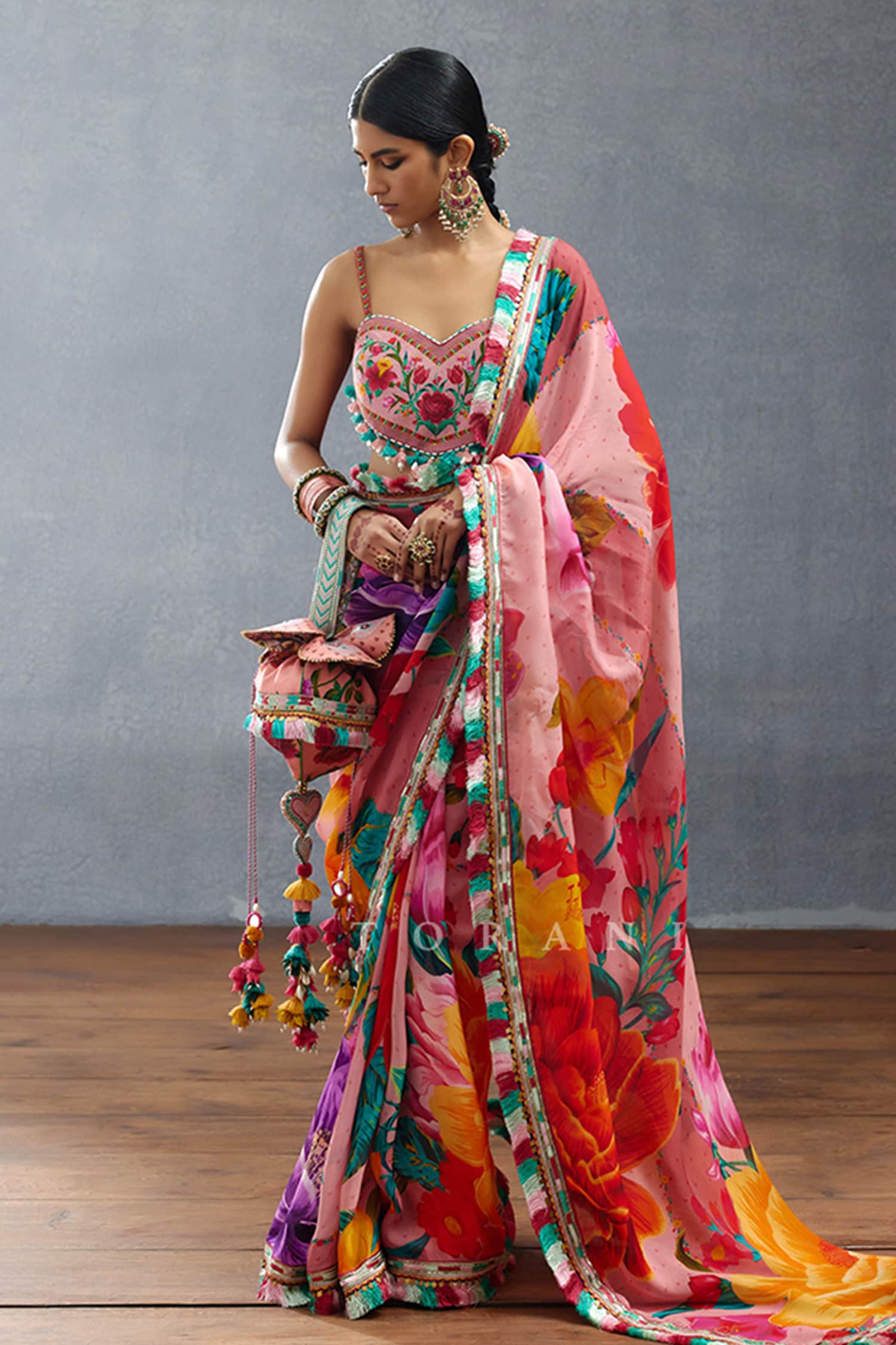 Buy Pink Heart Dil Ruba Jana Potli by Torani Online at Aza Fashions.