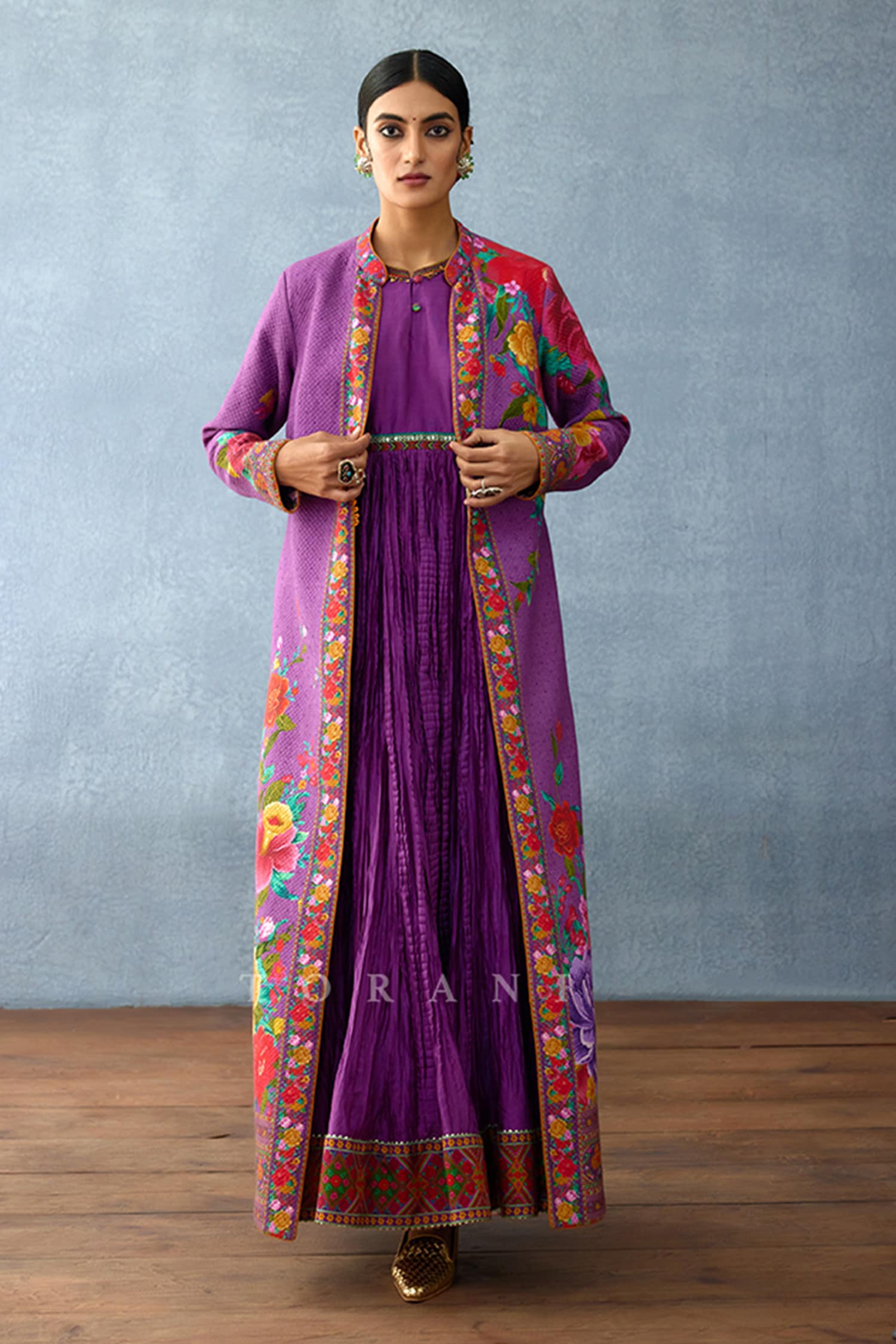 Buy Purple Cotton Jacquard Digital Printed Dil Kusha Keya And Dress Set ...