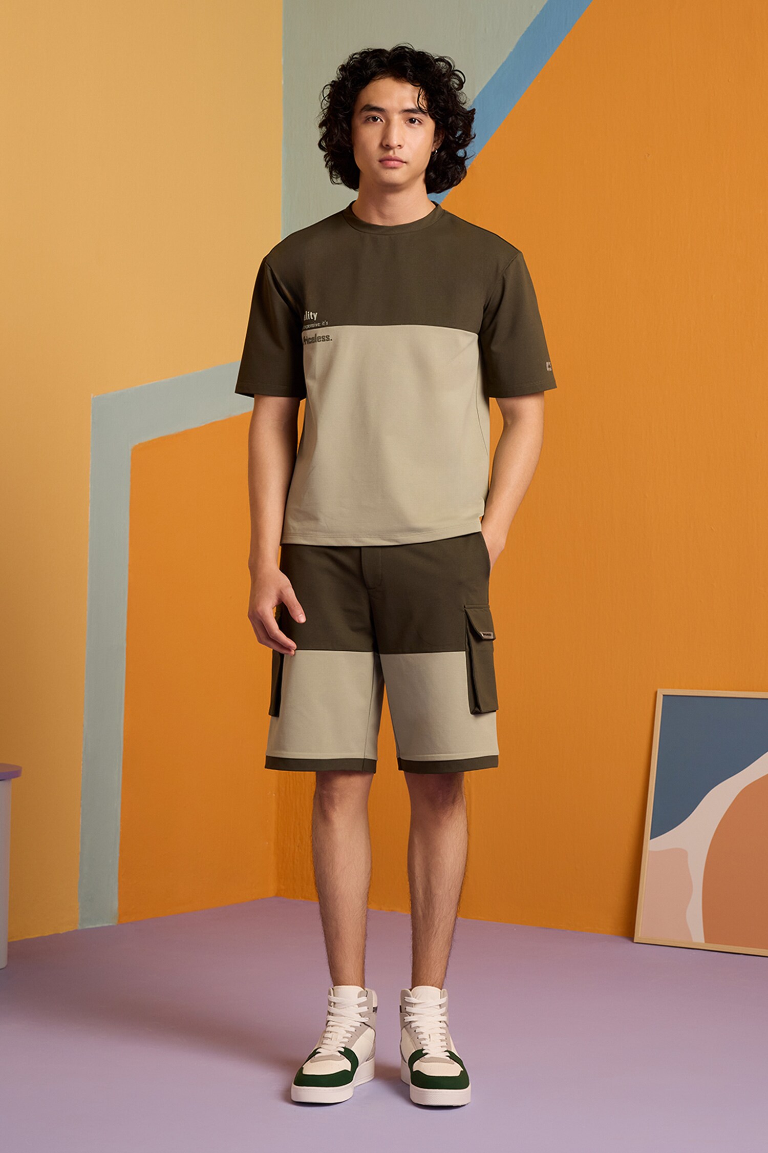 Buy Green Interlock Plain Chromatic Crazee Shorts For Men by MUVAZO ...