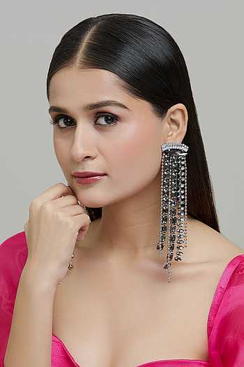 Buy Grey Crystal Katrina Eye Chime Long Earrings By Nayaab By Aleezeh buy-grey-crystal-katrina-eye-chime-long-earrings-by-nayaab-by-aleezeh