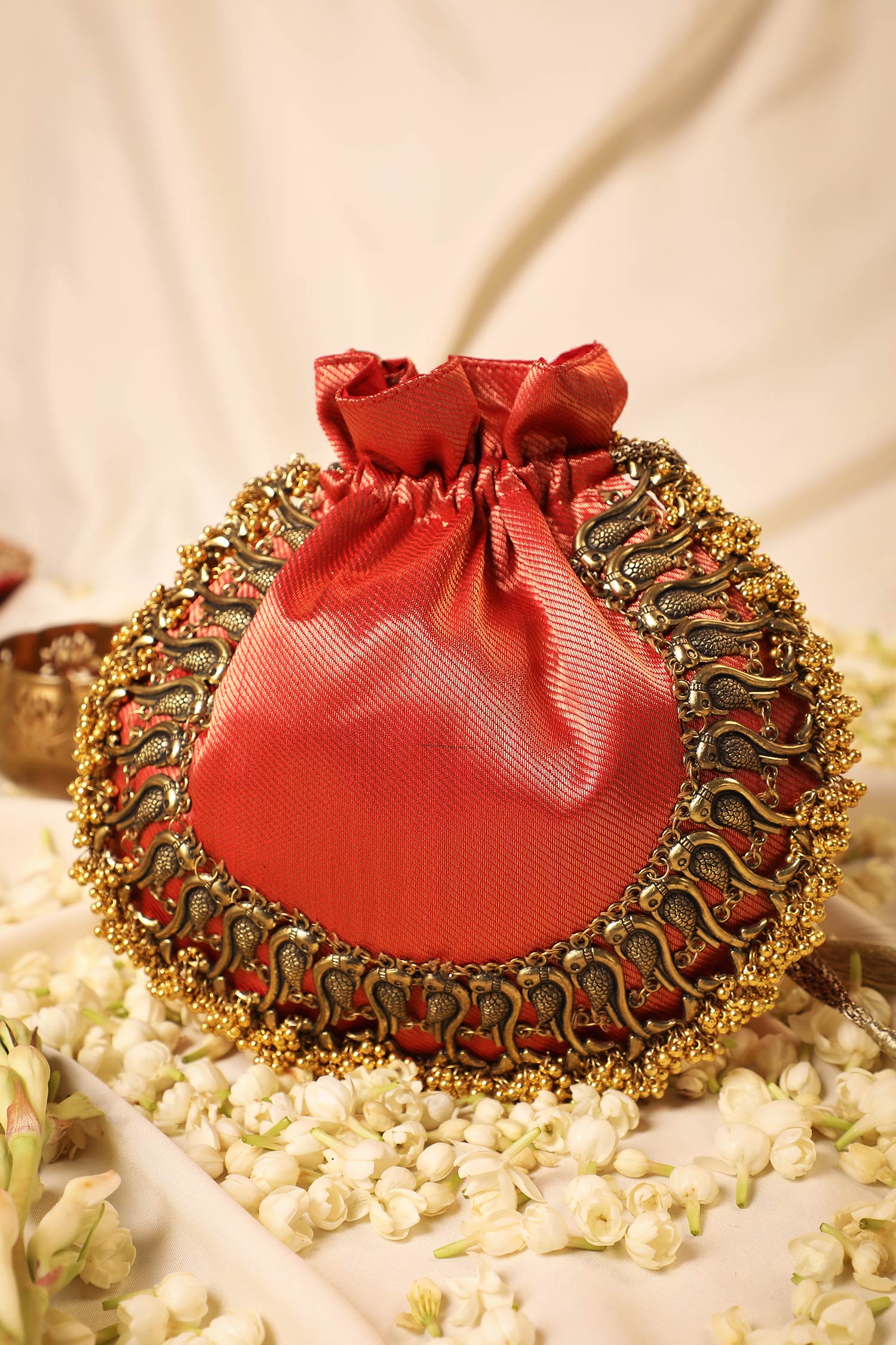 Buy Red Embellished Leander Potli by 5Elements Online at Aza Fashions.