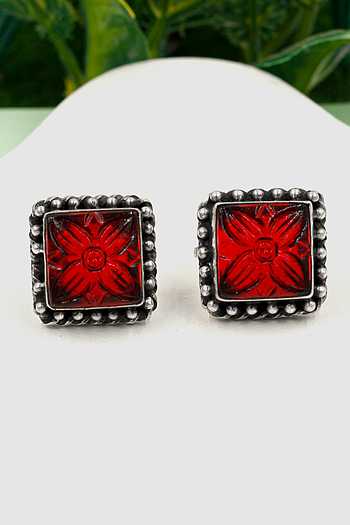 Buy Silver Plated Quartz Isabella Flora Studs by Sangeeta Boochra ...