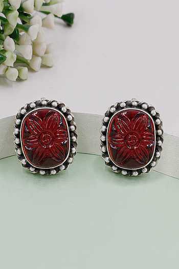 Buy Silver Plated Quartz Cosima Celeste Embellished Studs by Sangeeta ...