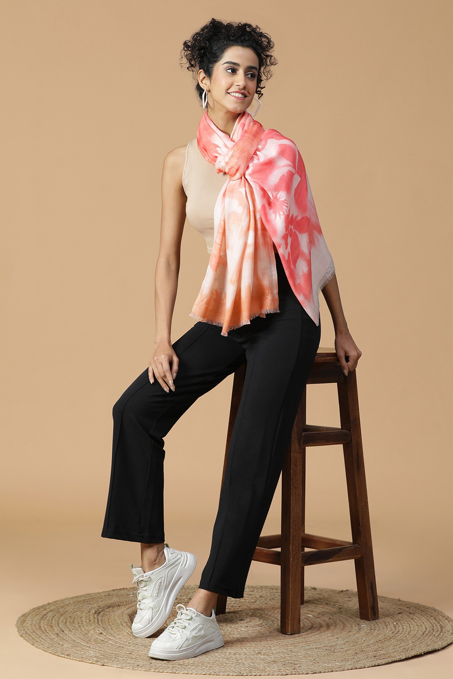 Buy Pink Waterlily Rooh Work Stole by SHINGORA Online at Aza Fashions.