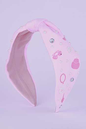 Buy Pink Pearls Stone Embellished Hairband by Choko Online at Aza Fashions.