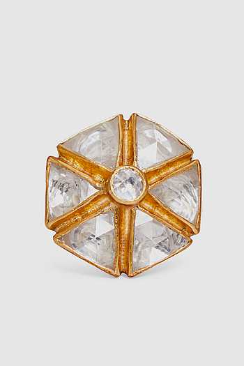Buy Gold Plated Crystals Amana Embellished Ring by Anita Dongre Online ...