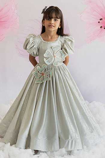 Buy Silver Korea Foil Embroidery Enchante 3d Iris Bloom Embellished ...
