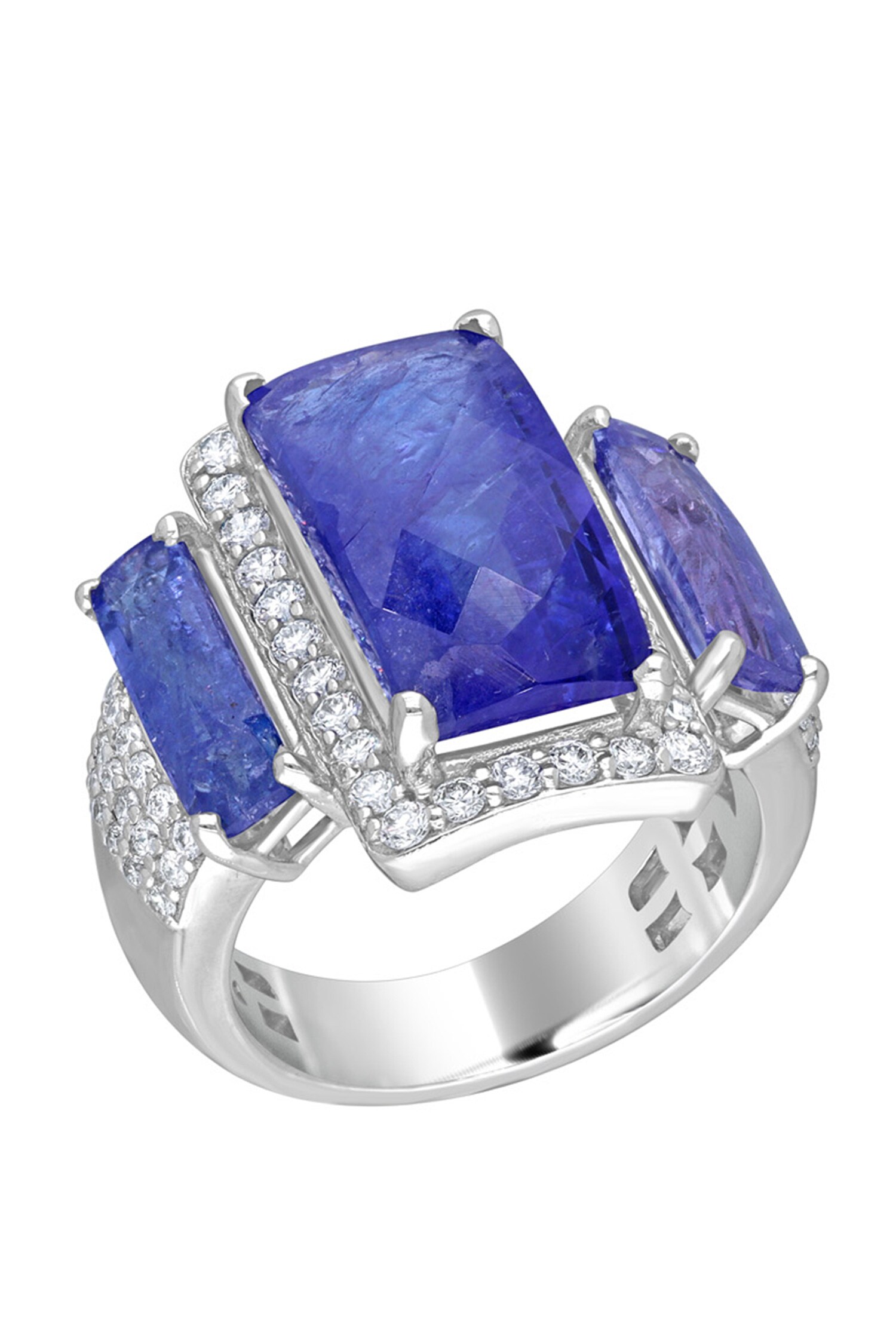 Buy Blue Tanzanite 18kt White Gold Azure Armour Ring by KAJ Fine ...