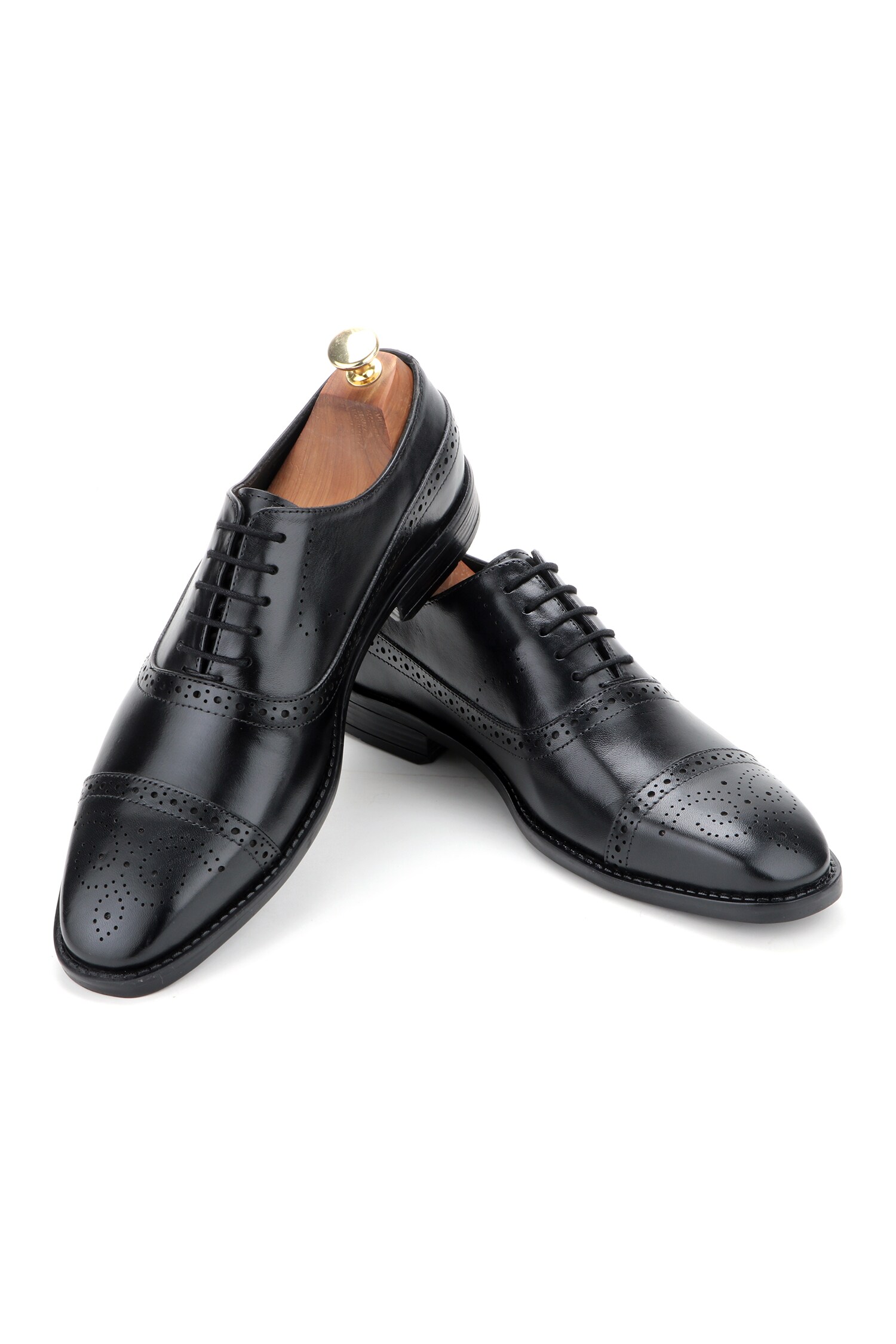 Buy Black Tissot Brogue Pattern Shoes For Men by IVRAH Online at Aza ...
