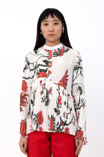 Buy Multi Color 100% Cotton Printed Floral Round Chints Top For Women ...