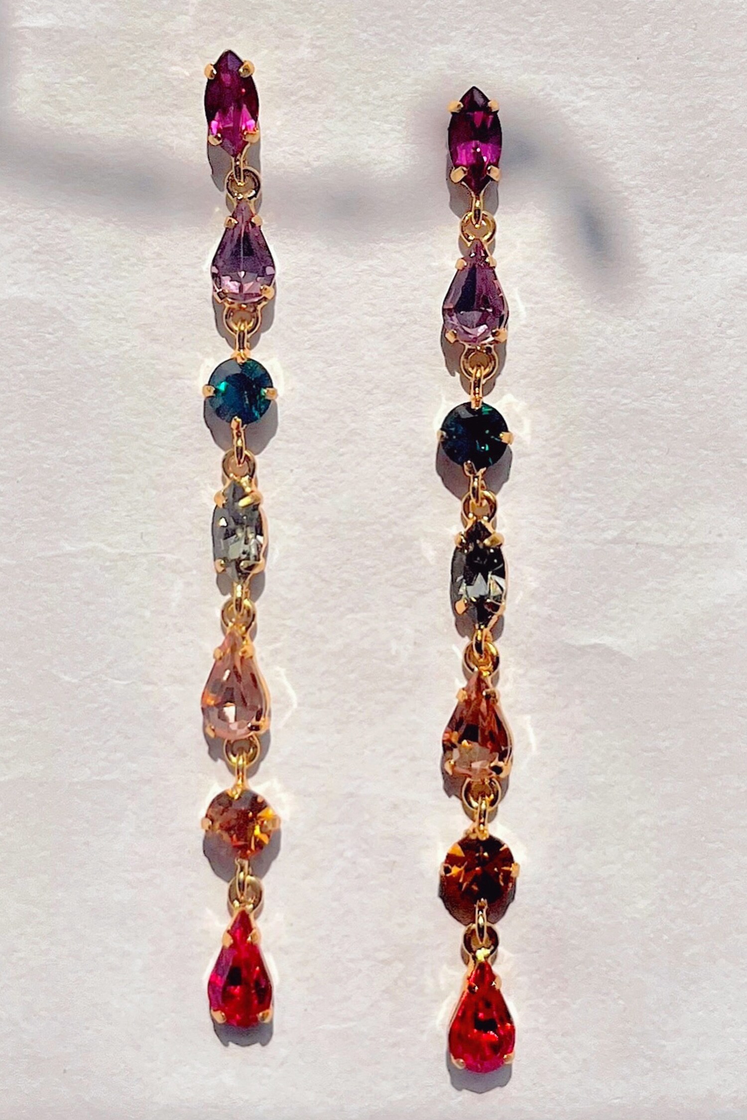 Buy Multi Color Swarovski Crystal Embellished Danglers by Prestones ...