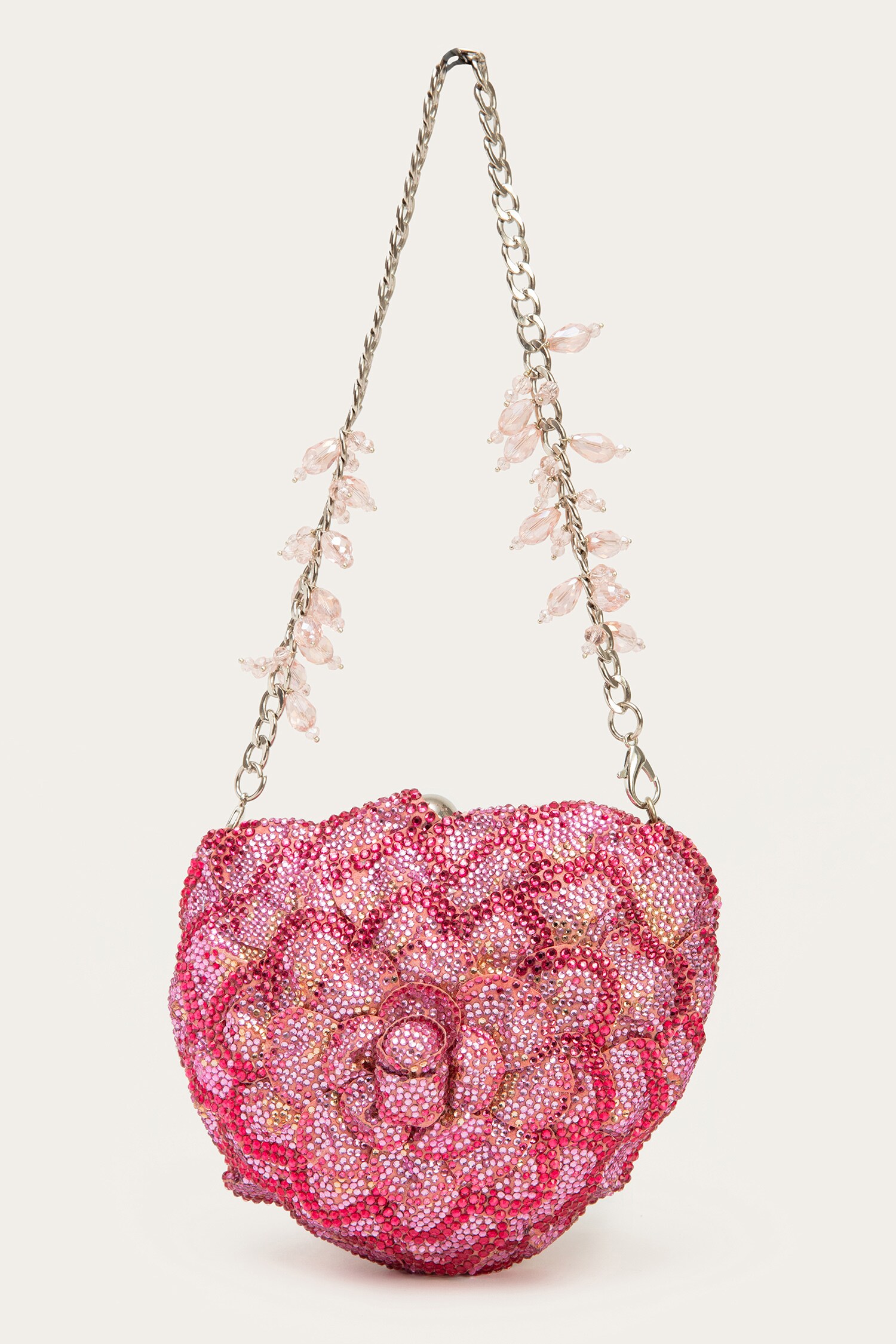 Buy Pink Embellished Isa Crystal Heart Bag by Doux Amour Online at Aza ...
