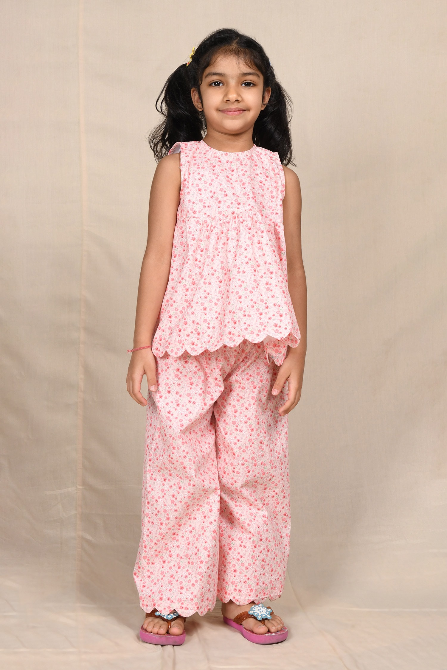 Buy Pink Printed Blossom Top And Pant Set For Girls by APRICOTKIDS ...