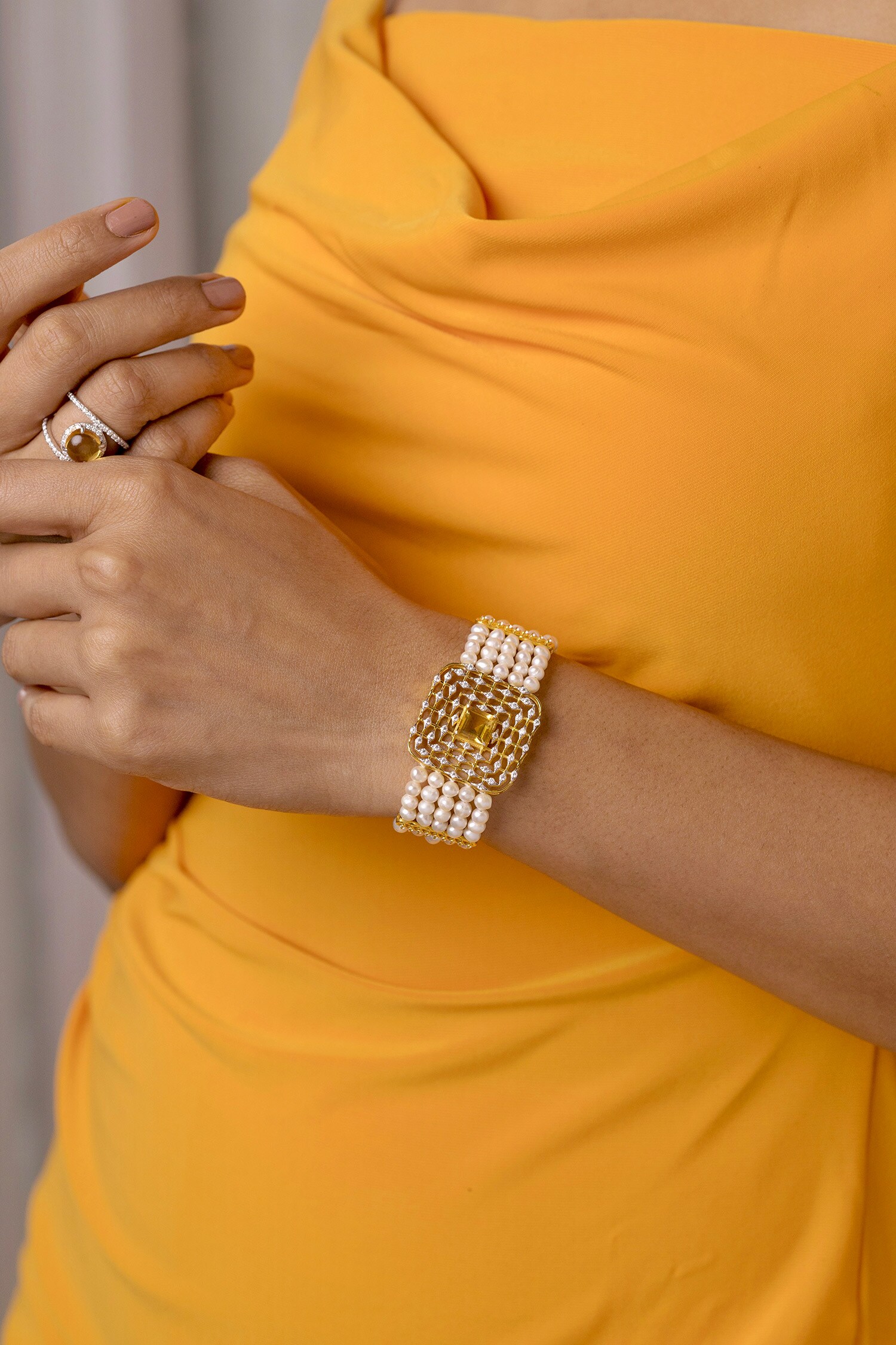 Buy Gold Plated Aaa Quality Cubic Zirconia Inspirit Maze Embellished ...