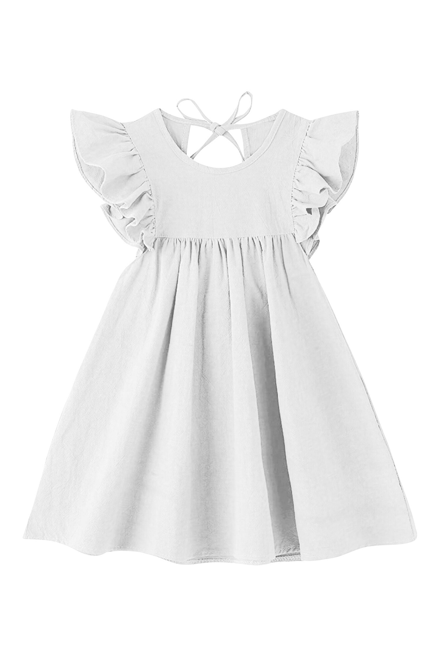 Buy Ivory Cotton Solid Frill Sleeve Night Dress For Girls by The Baby ...