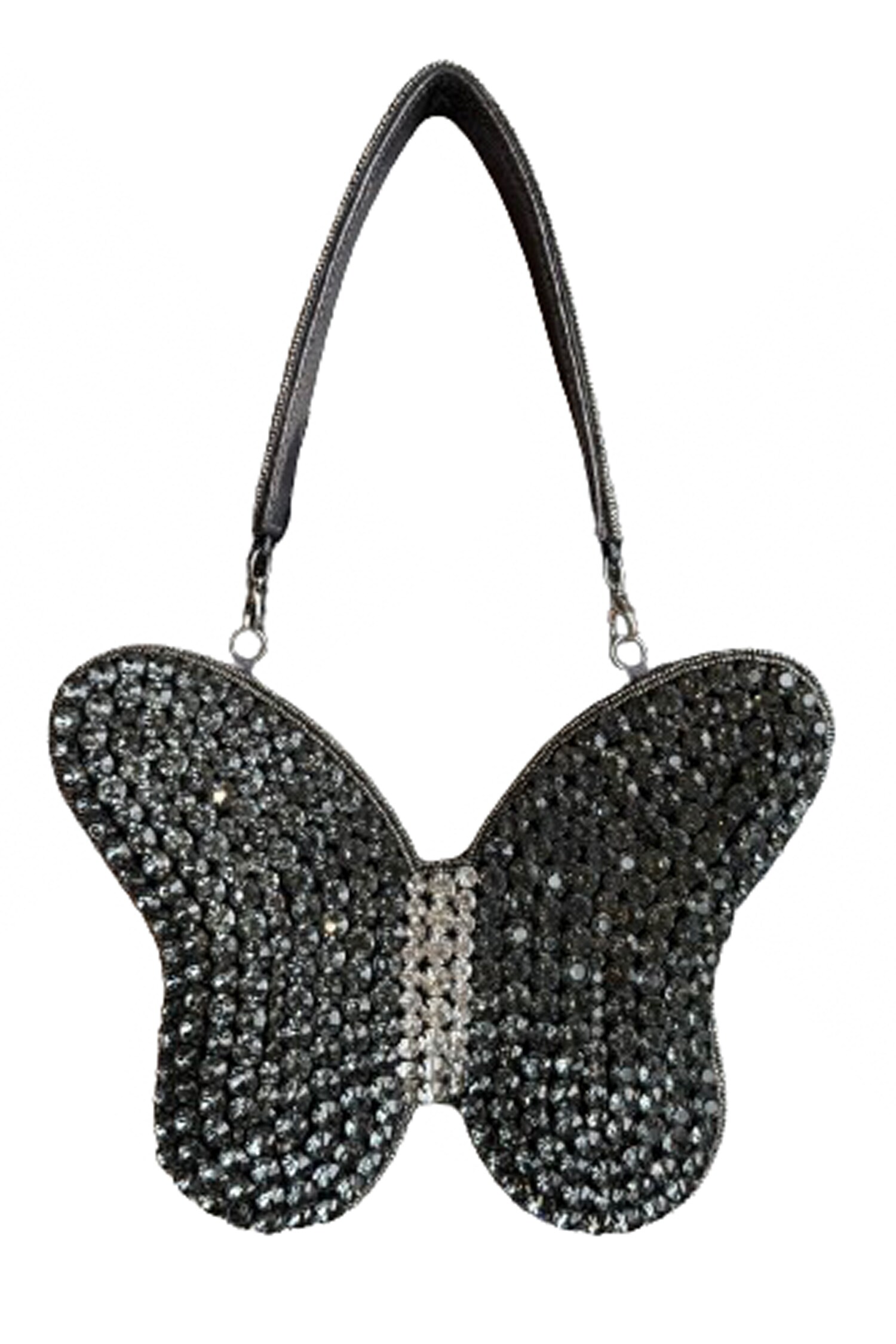 Buy Black Embellished Rhinestone Butterfly Bag by Oceana Clutches ...