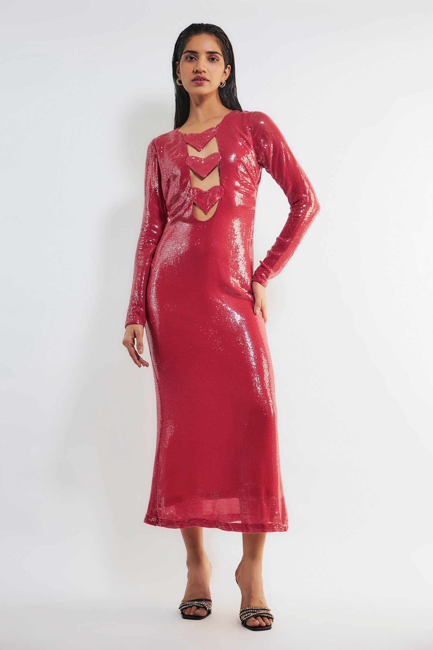 Buy Red Embroidery Cutwork Marria Dress For Women by Deme by Gabriella ...