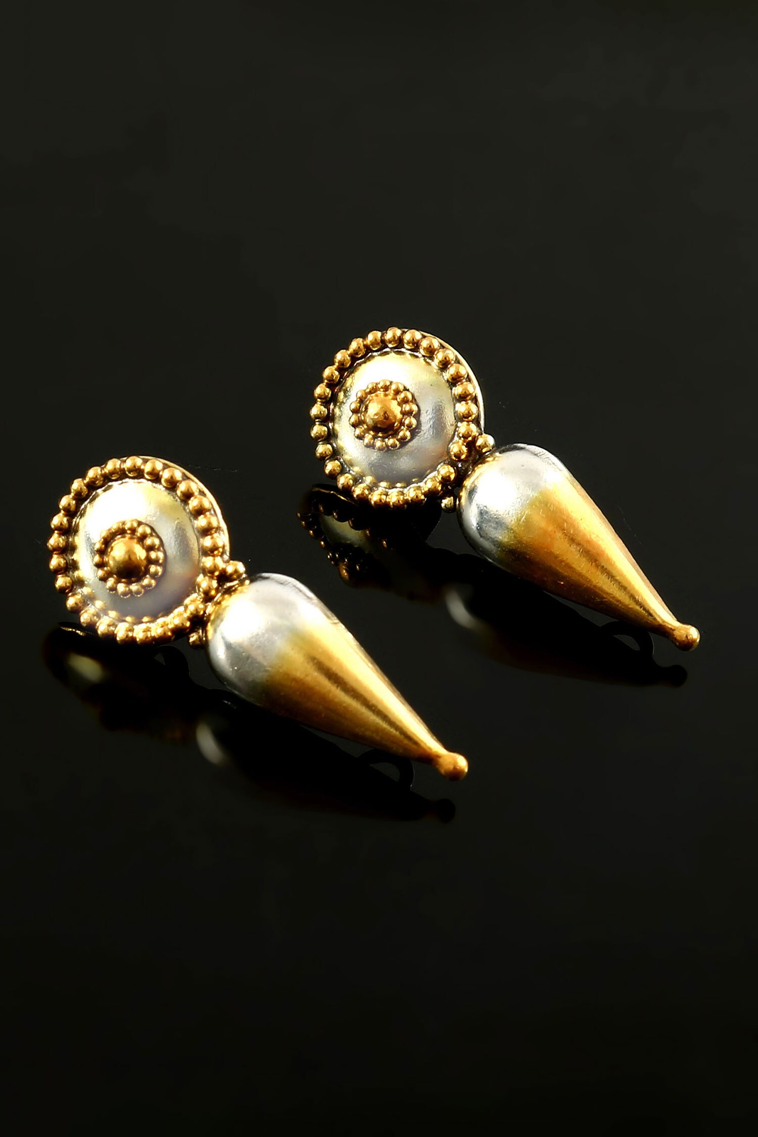 Buy Gold Plated Dual Toned Bloom Tribe Studs by Noor Online at Aza ...