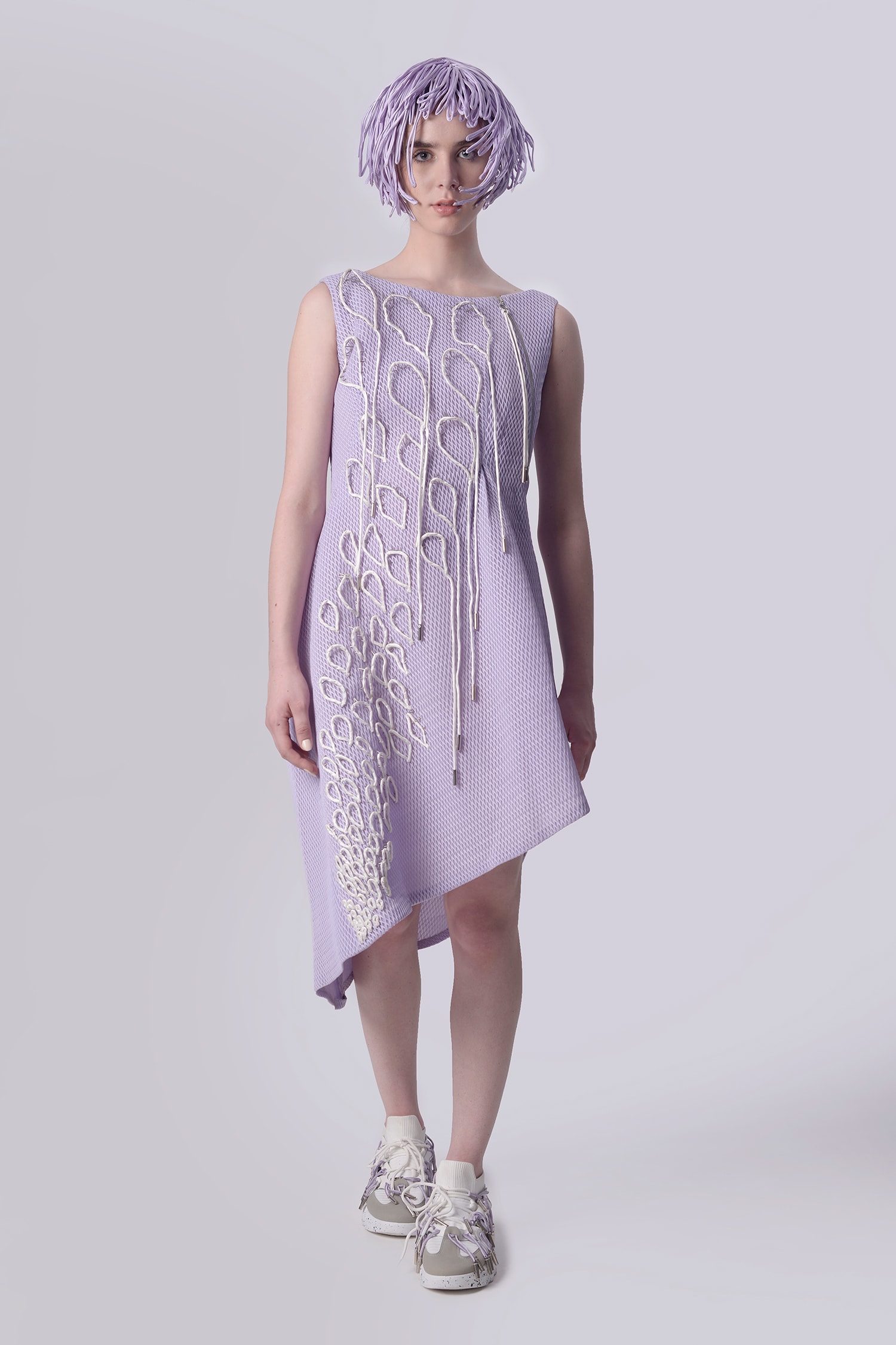 Buy Pink Engineered Fabric Hand Embroidered 3d Chords Boat Asymmetric ...