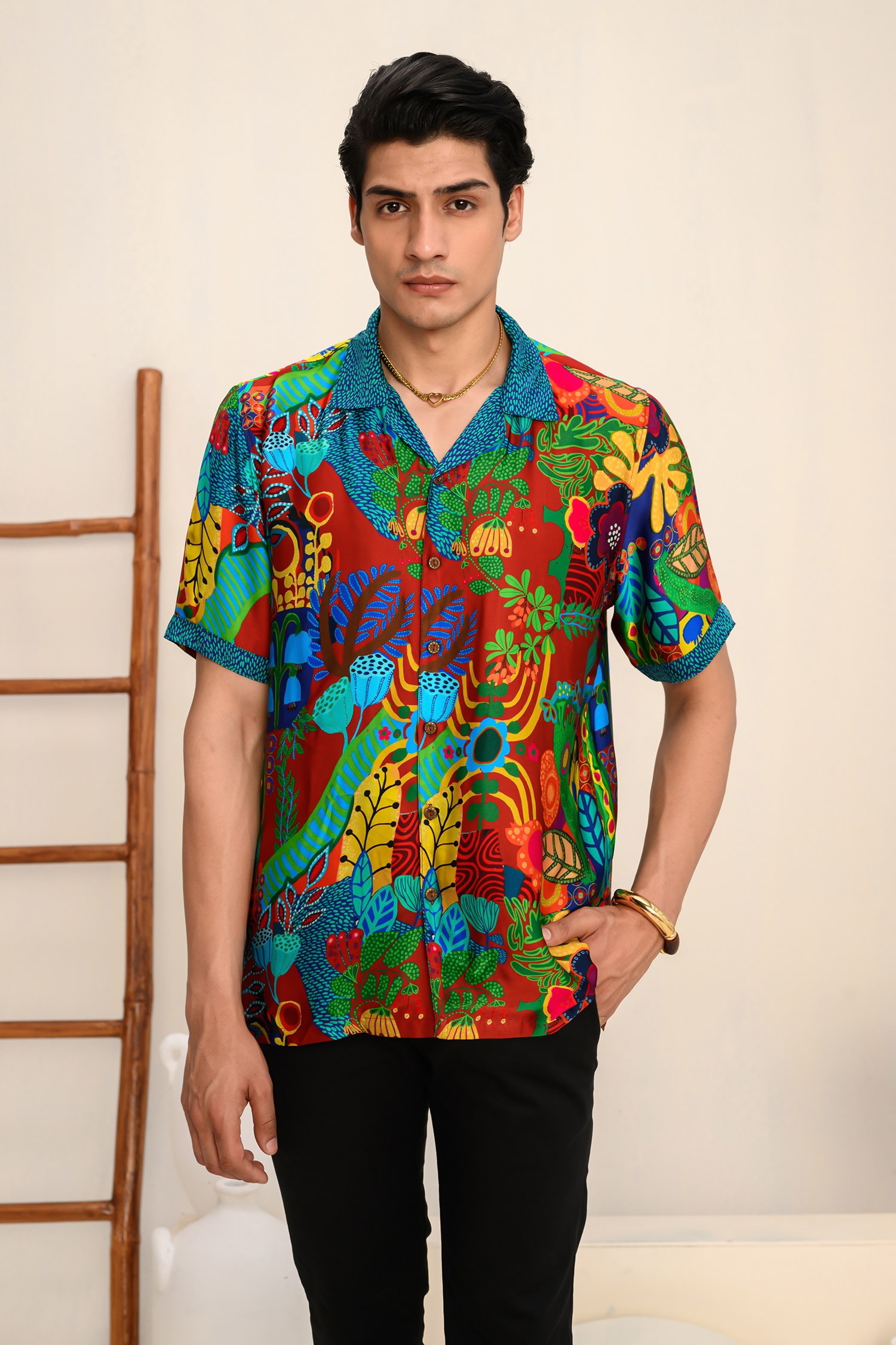 Buy Multi Color Silk Satin Printed Floral Shirt For Men by JUHI BENGANI ...
