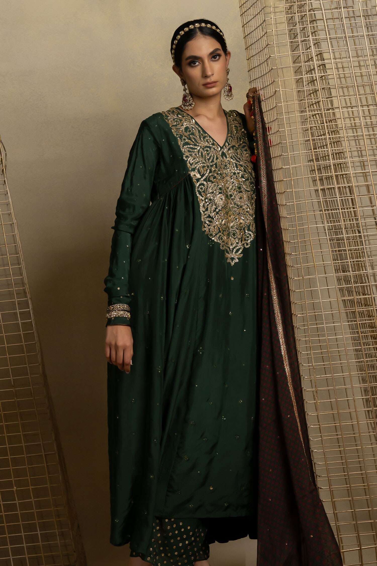 Buy Multi Color Organza Printed Mogra Dupatta For Women by Pooja-Keyur ...