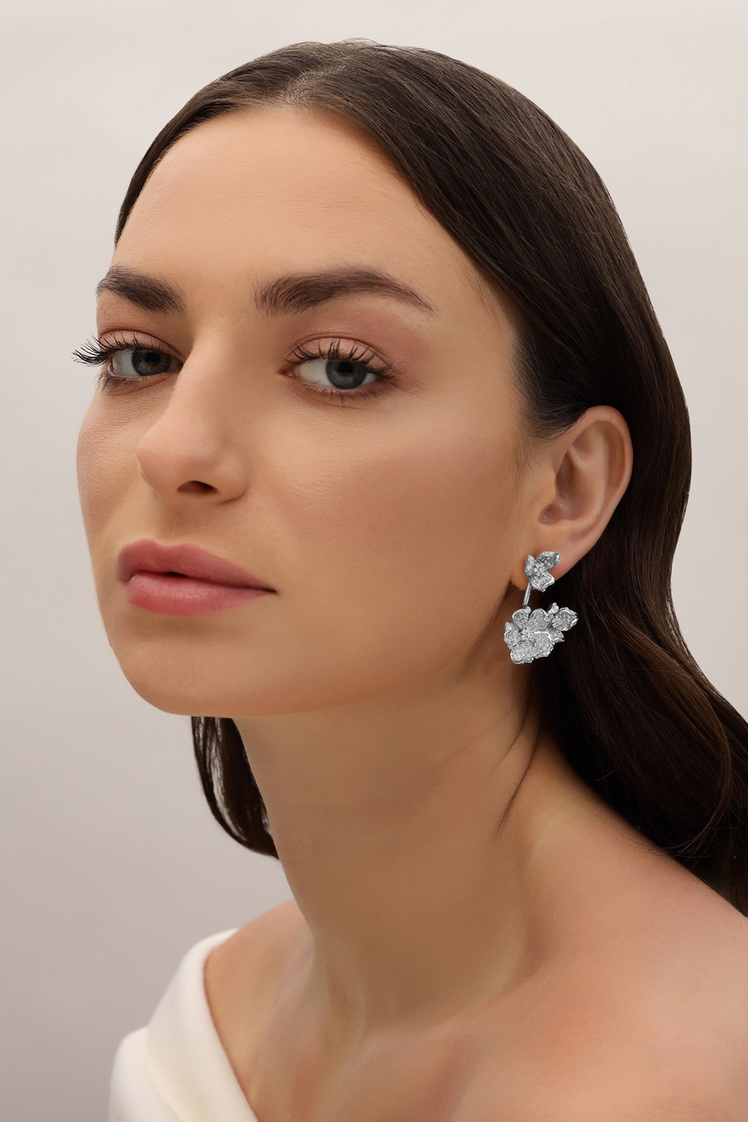 Buy Silver Plated Stone Secret Garden Cluster Embellished Earrings by ...