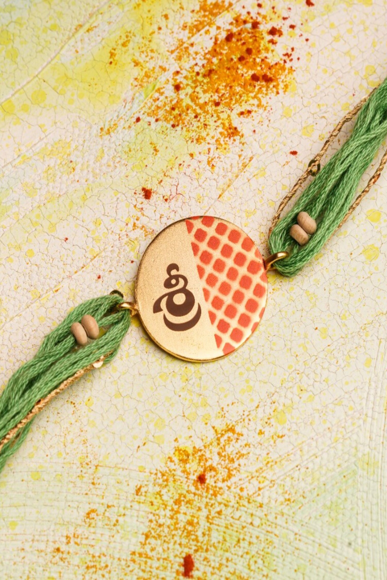 Buy Gold Handpainted Laser Telugu Shree Rakhi by SUHANI PITTIE Online ...