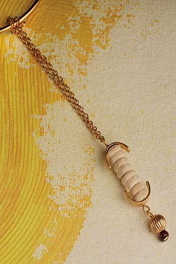 Buy Gold Tulsi Beads And Chain Link Lumba by SUHANI PITTIE Online at ...
