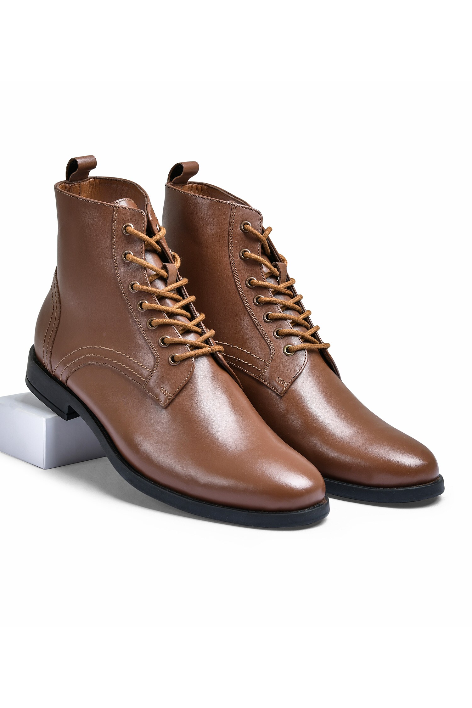 Buy Brown Dexter Leather Lace Up Boots For Men by Wednesday Lifestyle ...