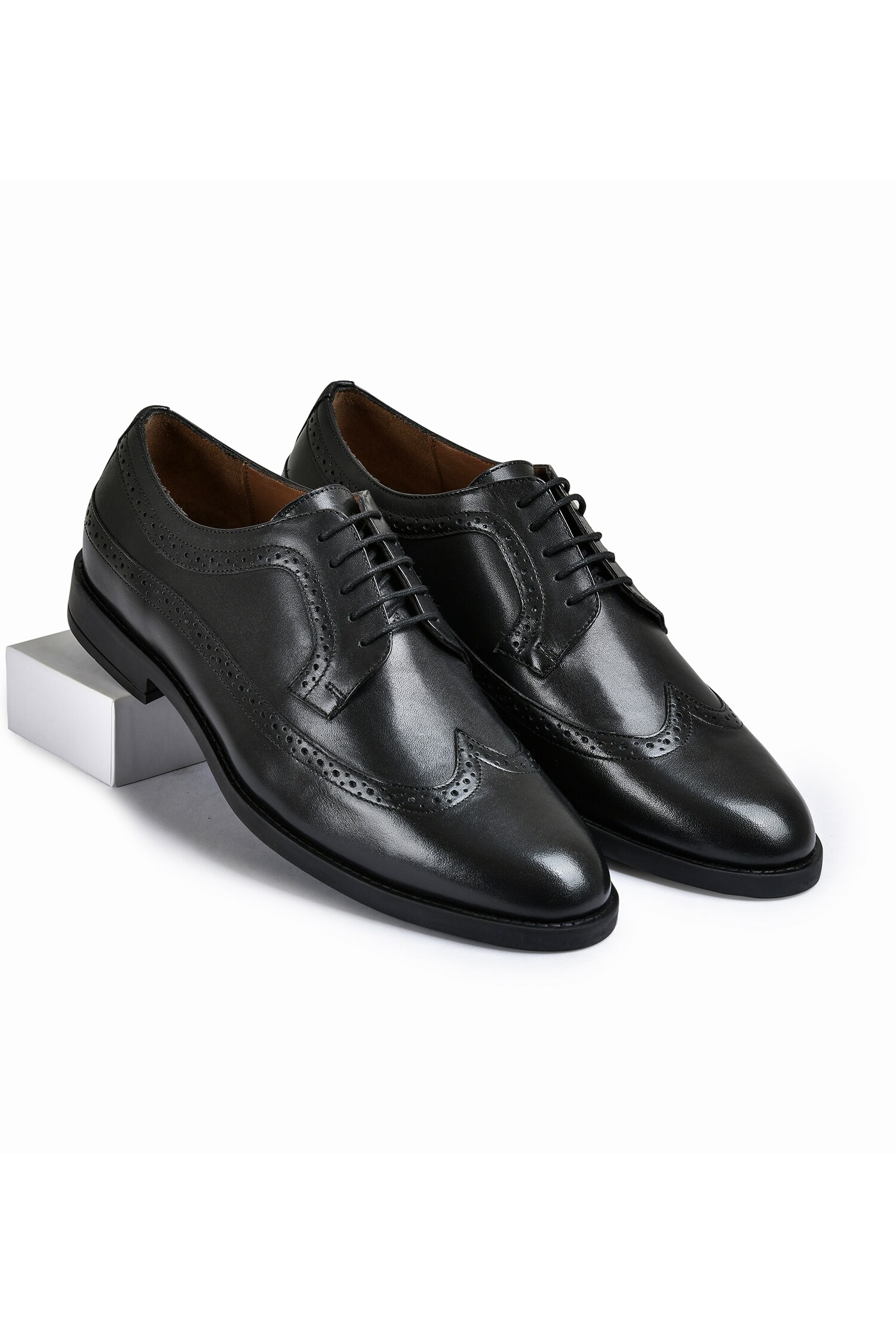 Buy Black Dominic Leather Derby Shoes For Men by Wednesday Lifestyle ...