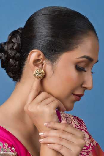 Buy Multi Color Stone Sona Moti Studded Earrings by Queens Jewels ...