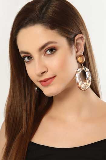 Buy Rose Gold Resin Brienna Hoop Danglers by Bijoux By Priya Chandna ...
