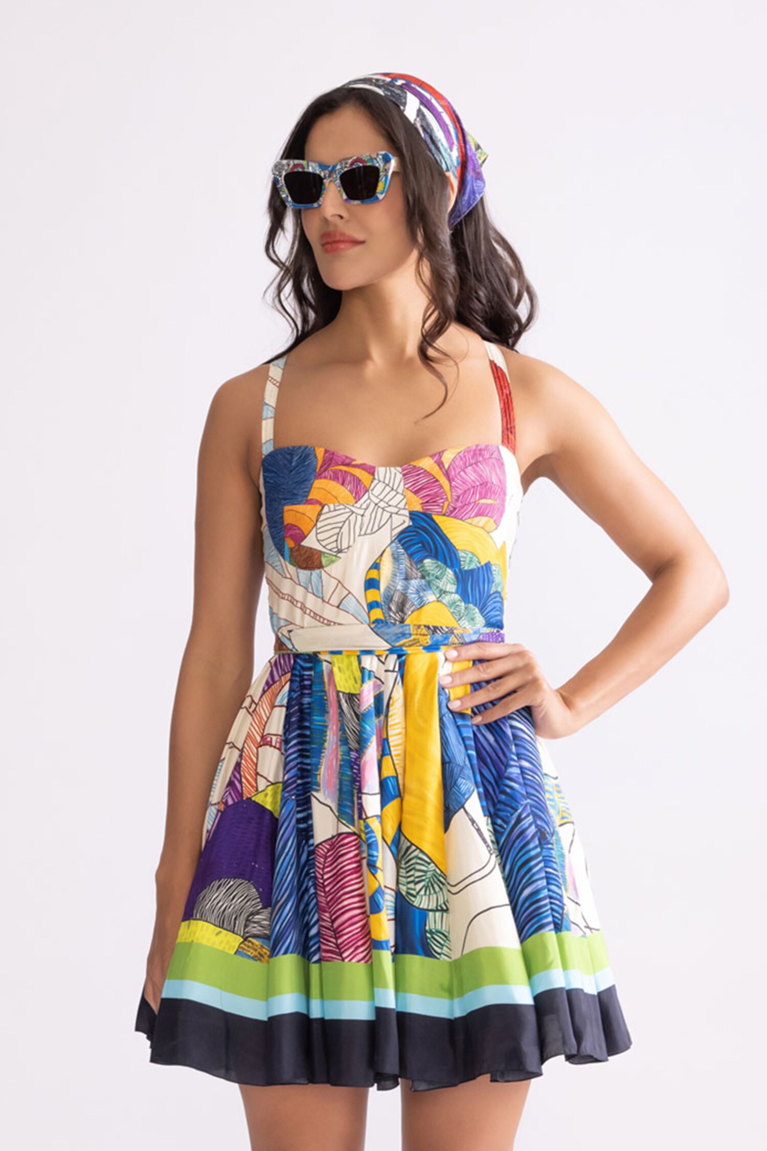 Buy Multi Color Habutai Printed Trible Sweetheart Ballerina Tribal ...