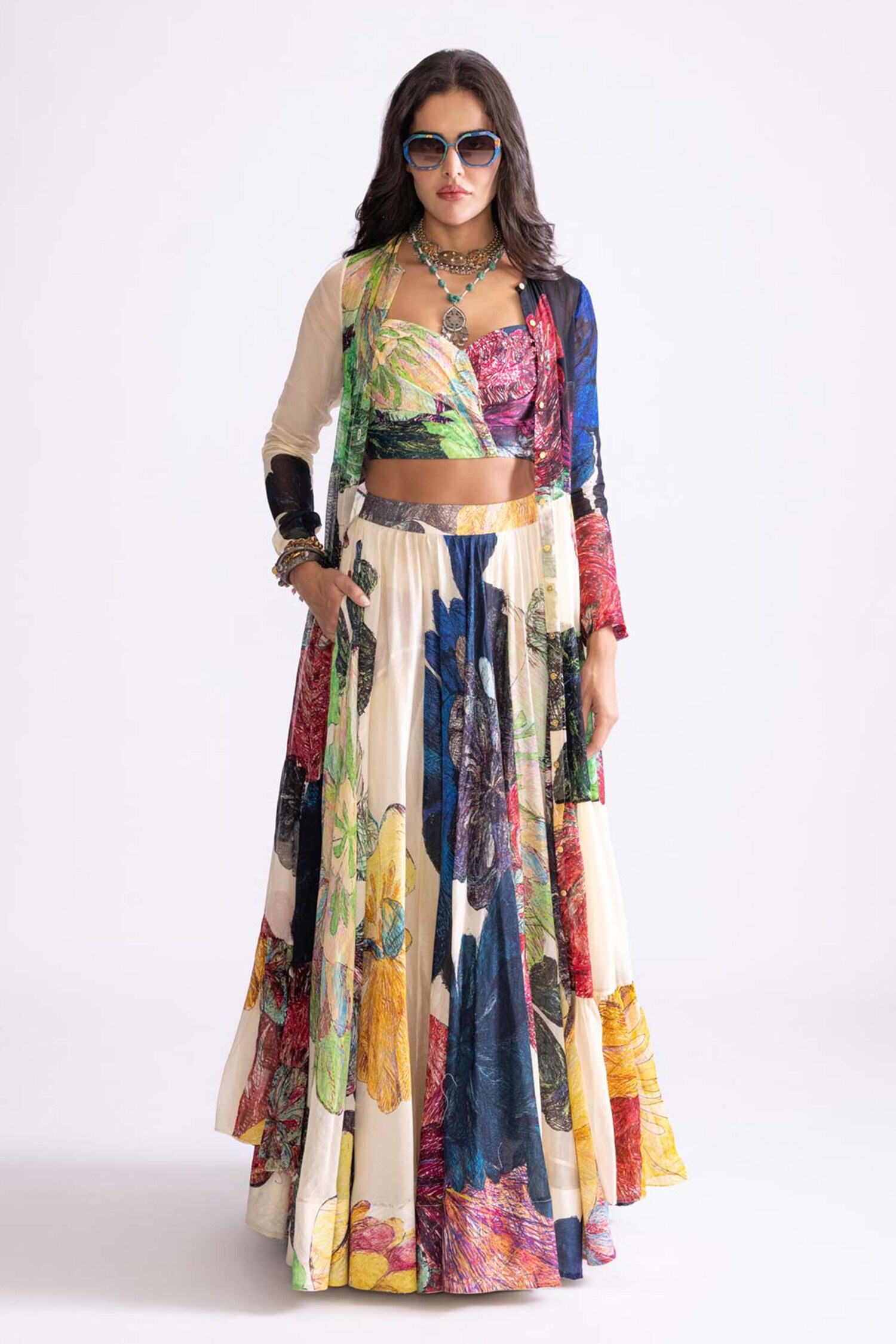 Buy Multi Color Cambric Printed Daisy Sweetheart Bluey Bustier For ...