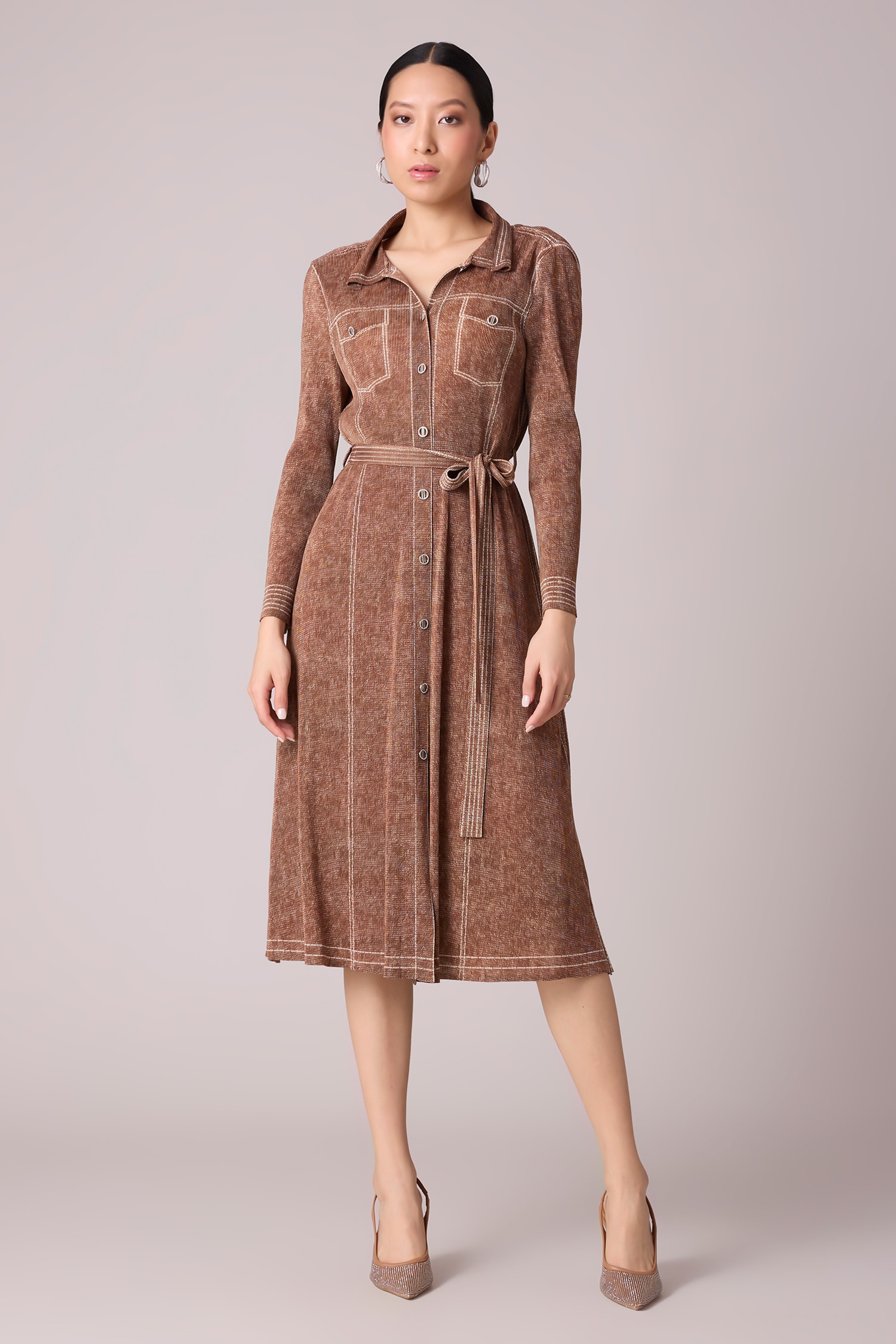 Buy Brown 100% Polyester Embroidery Stitchline Thread Collar Levy Denim ...