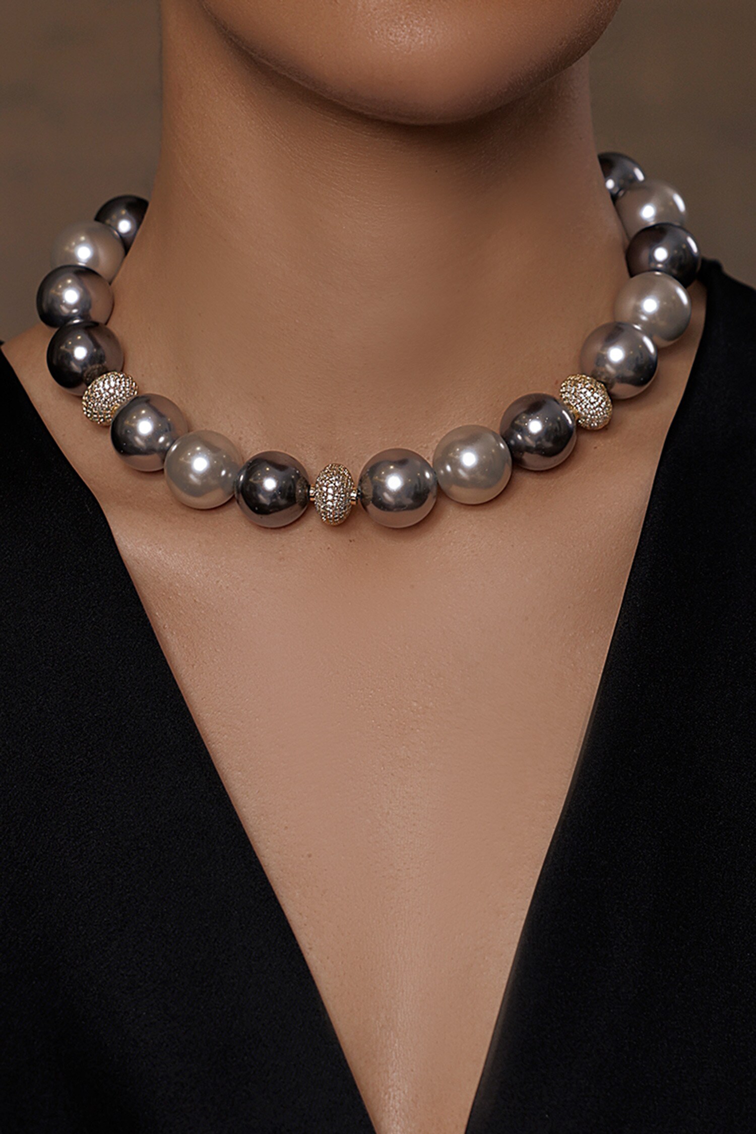 Buy Silver Plated Pearl Loop Choker by joules by radhika Online at Aza ...