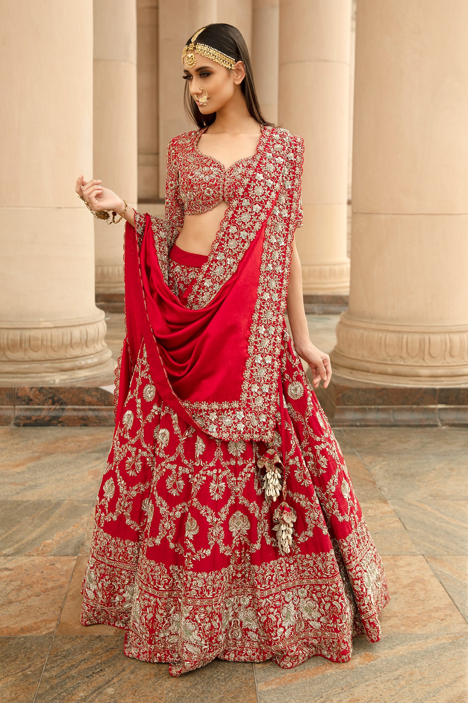 Buy JAYANTI REDDY Silk Embroidered Lehenga Set Online | Aza Fashions