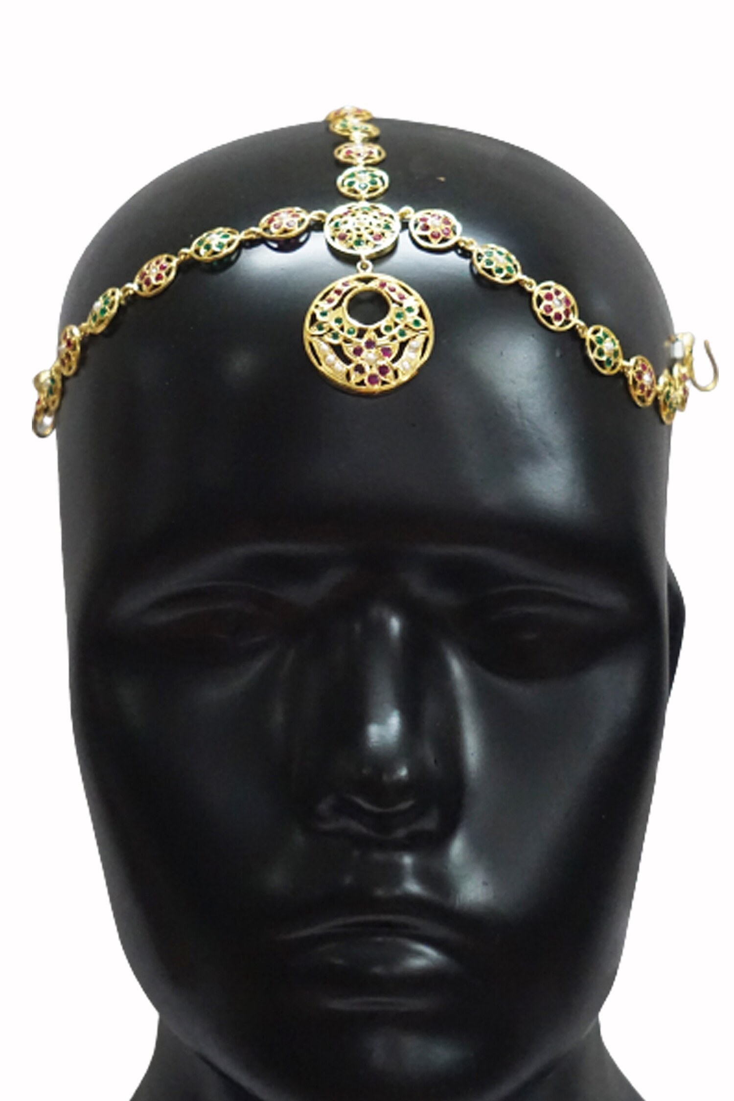 Buy Devanshi Renu Jewels Stone Embellished Mathapatti Online | Aza Fashions