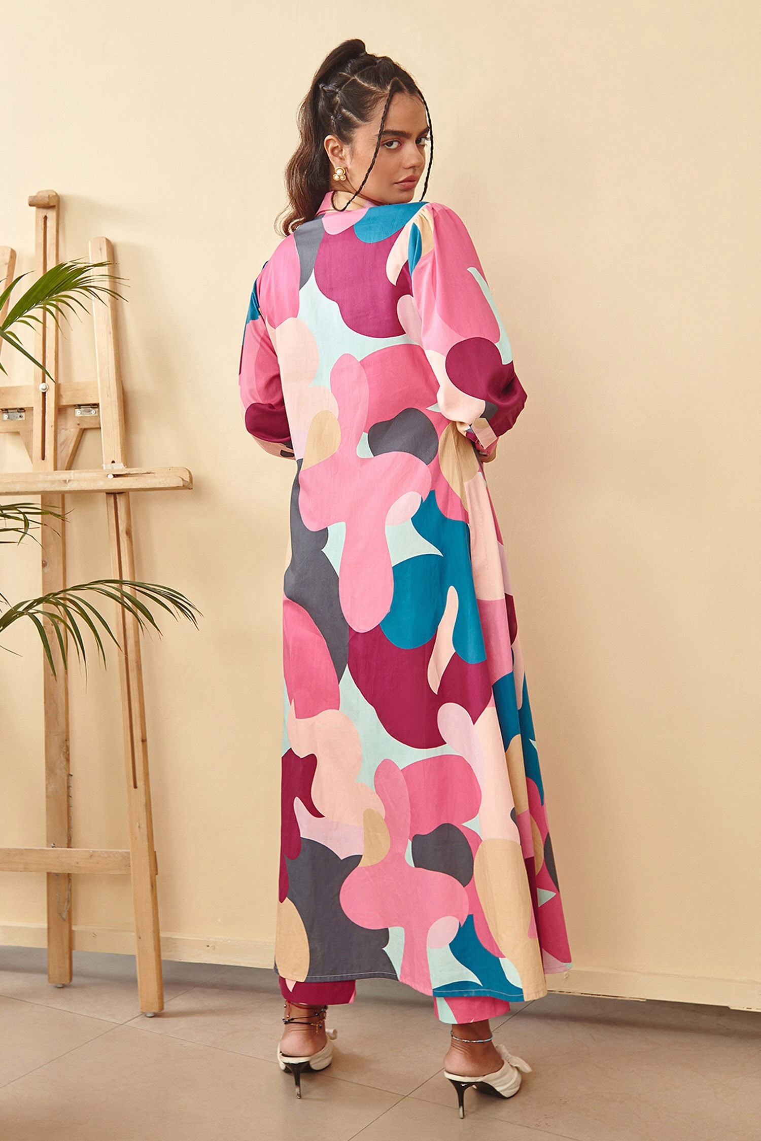 Buy Sorbae Multi Color Cotton Jersey Thalia Camo Print Long Shirt Pant ...