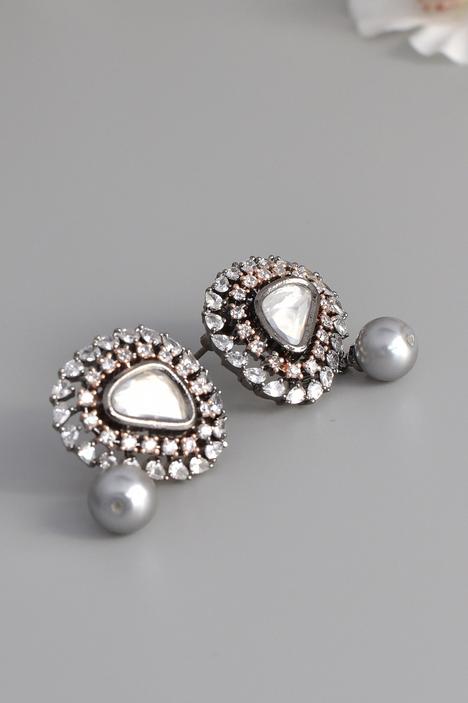Buy Gwacy Stone Embellished Stud Earrings Online | Aza Fashions